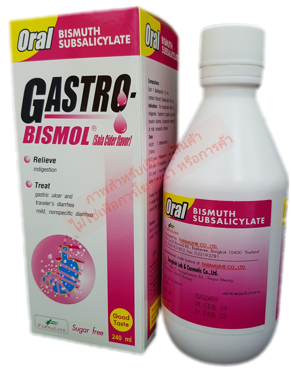 GASTRO BISMOL ชมพู 240 ML ลัง 24 ชวด จ33